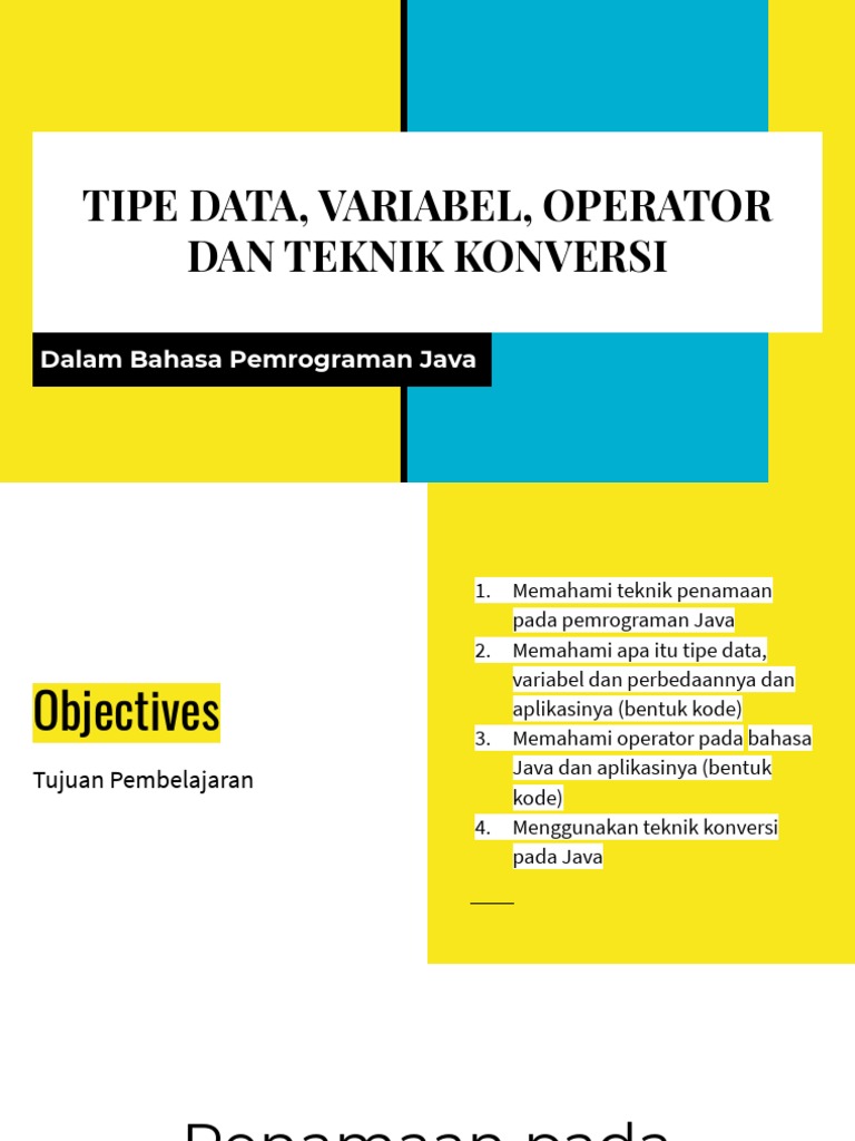 Tipe Data, Variabel, Operator Dan Teknik Konversi | PDF