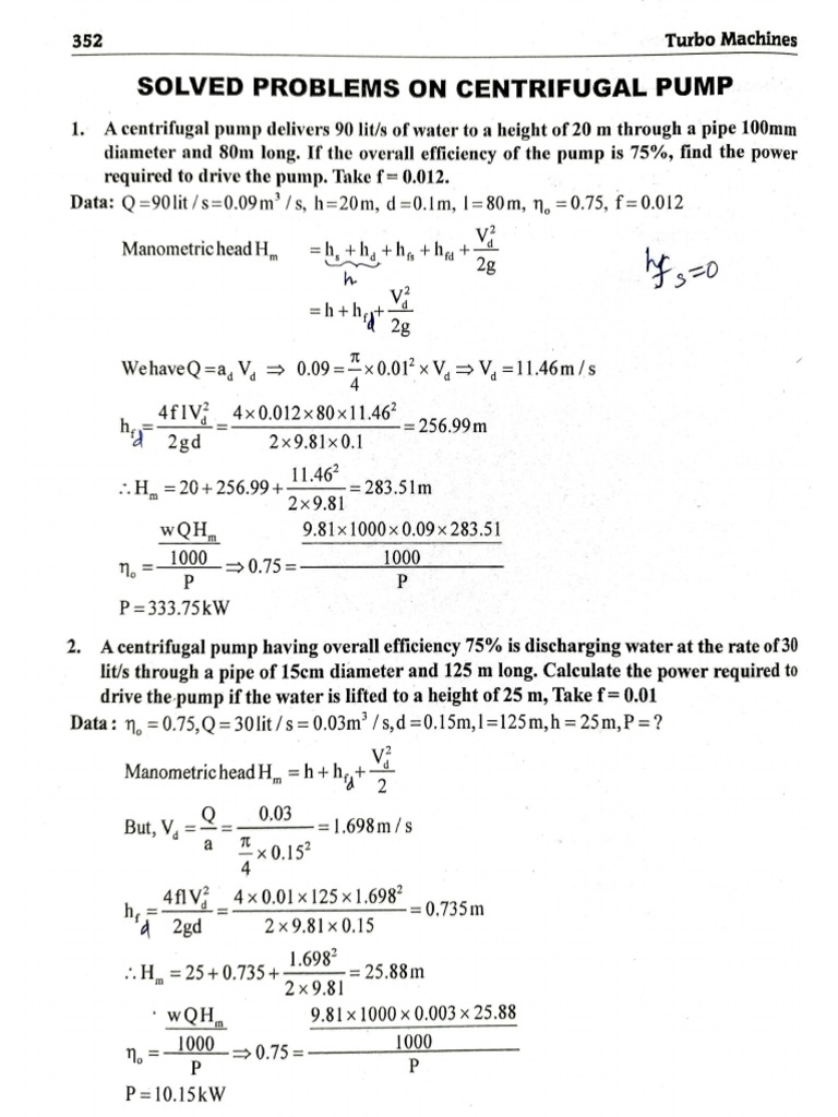Centrifugal Pump Problems Part 1 | PDF | Pump | Chemical Engineering