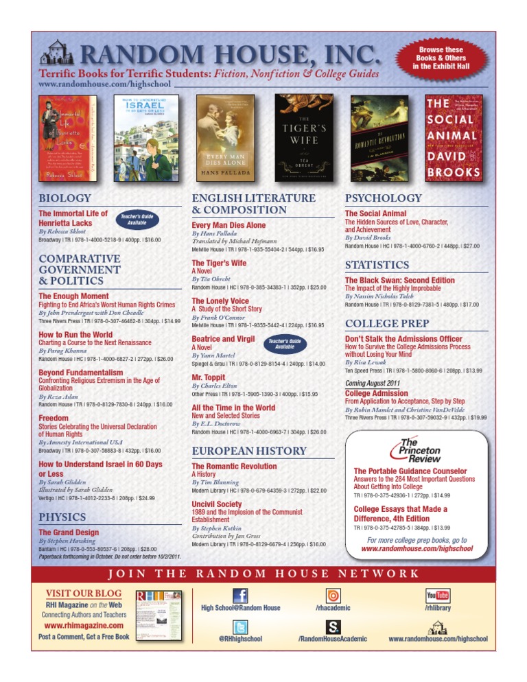 2011 Advanced Placement Conference Program Ad (For Random House, Inc ...