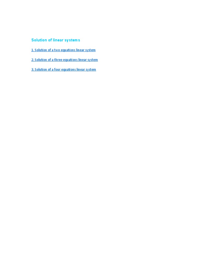 Math System Of Linear Equations Solved With Matrix Inversion Method In Excel And In Vba Pdf