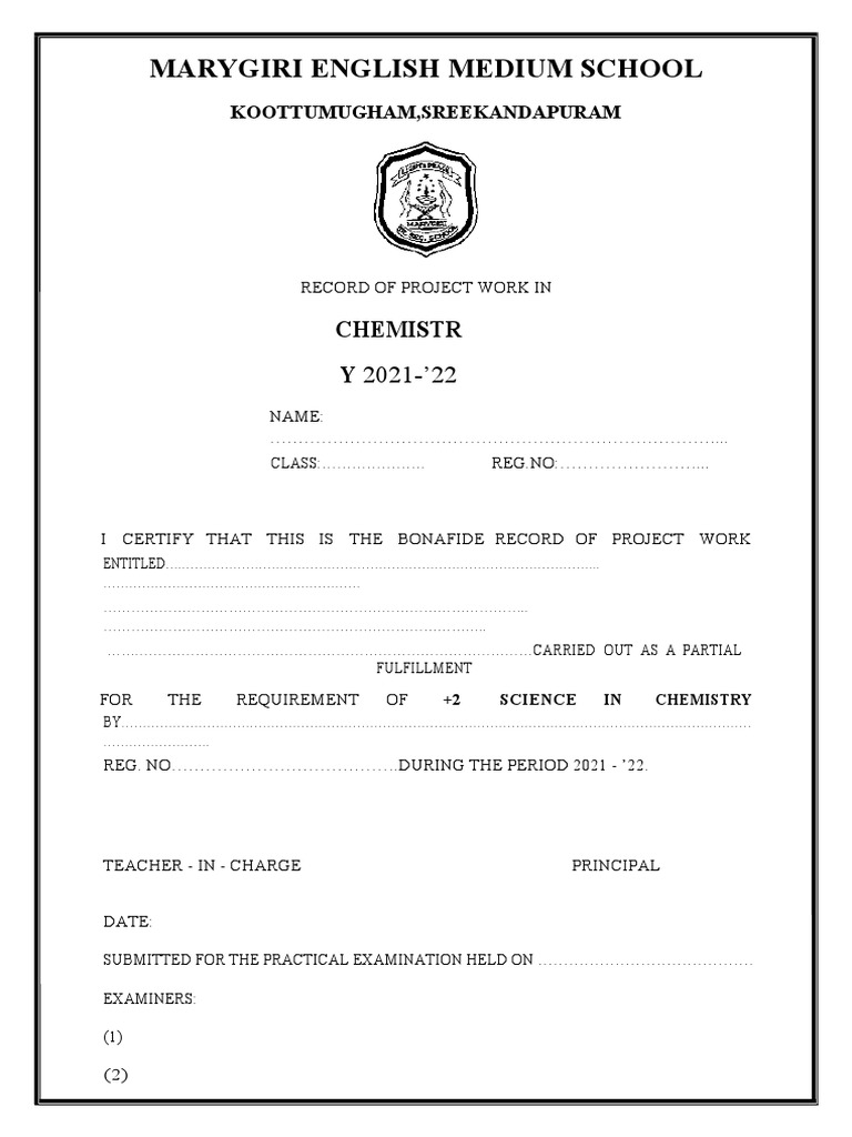 Project Front Page PDF | PDF