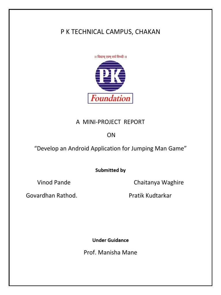 P K Technical Campus, Chakan: A Mini-Project Report ON "Develop An ...