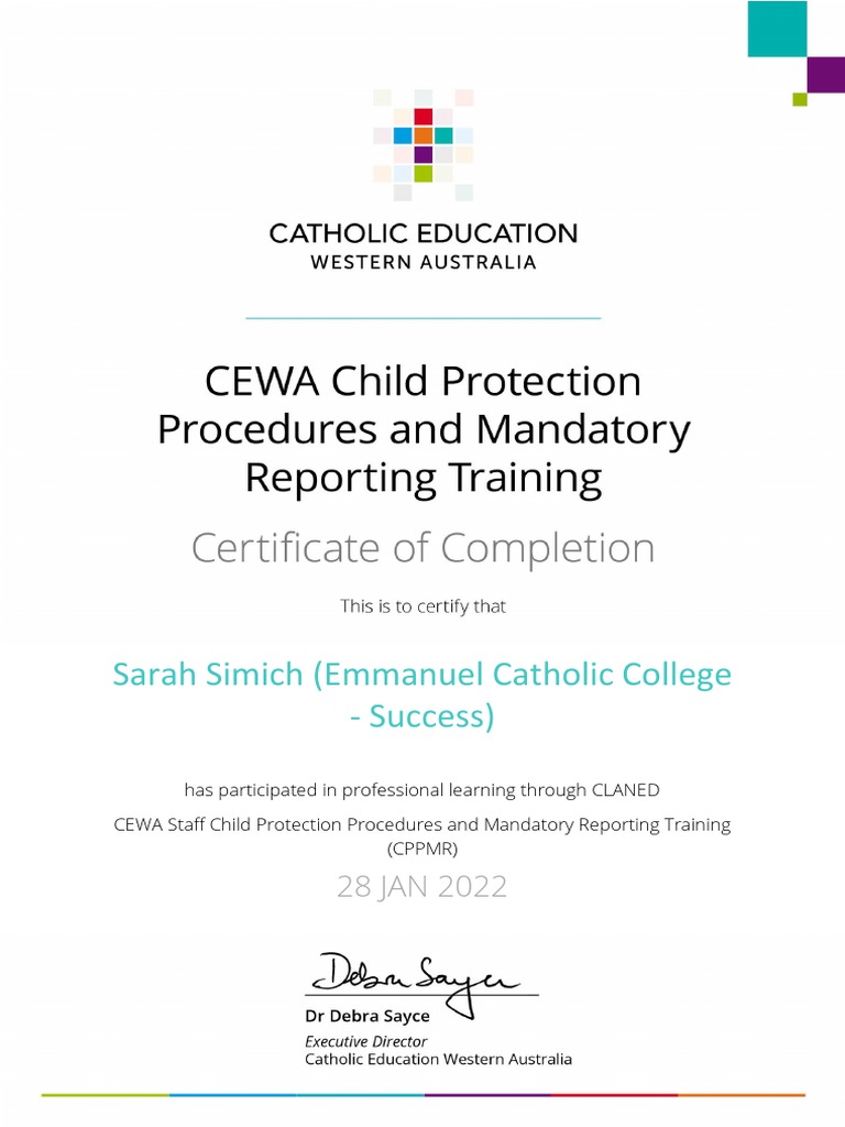 Manditory Reporting Certificate 2022 | PDF