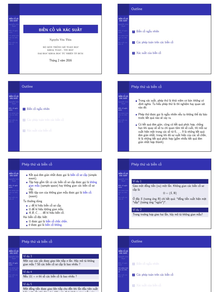 Handout 1 Bien Co Va Xac Suat | PDF