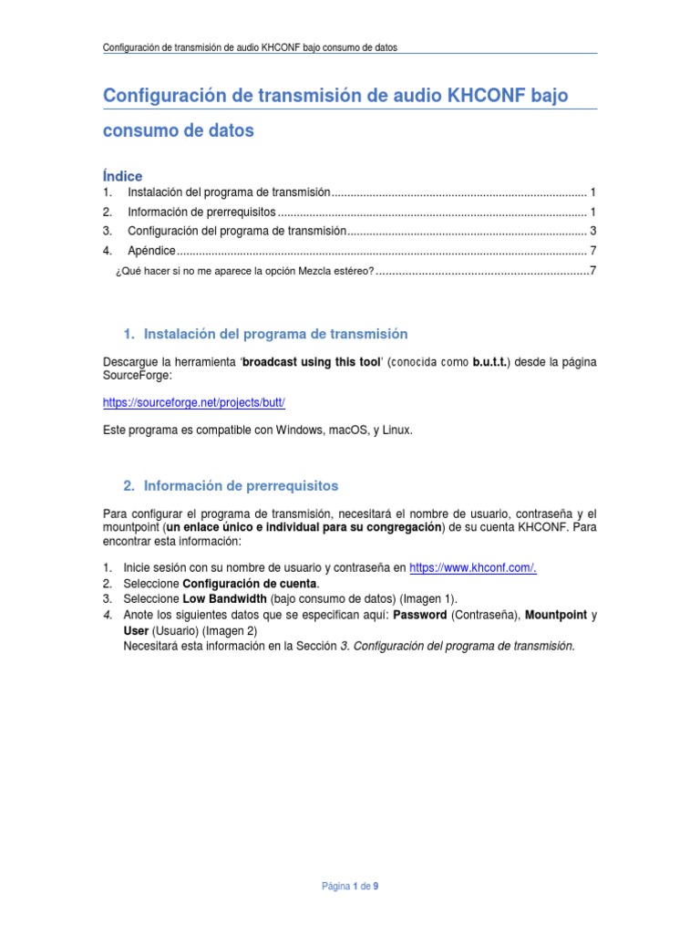02 KHCONF Instalación y Configuración | PDF | Contraseña | Streaming Media