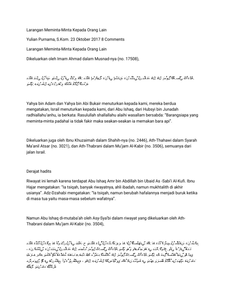 Larangan Meminta Minta | PDF Larangan Meminta Minta | PDF
