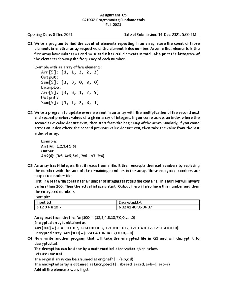 Programming Challenges: A Collection of 12 Questions Covering Array Manipulation, Matrix ...