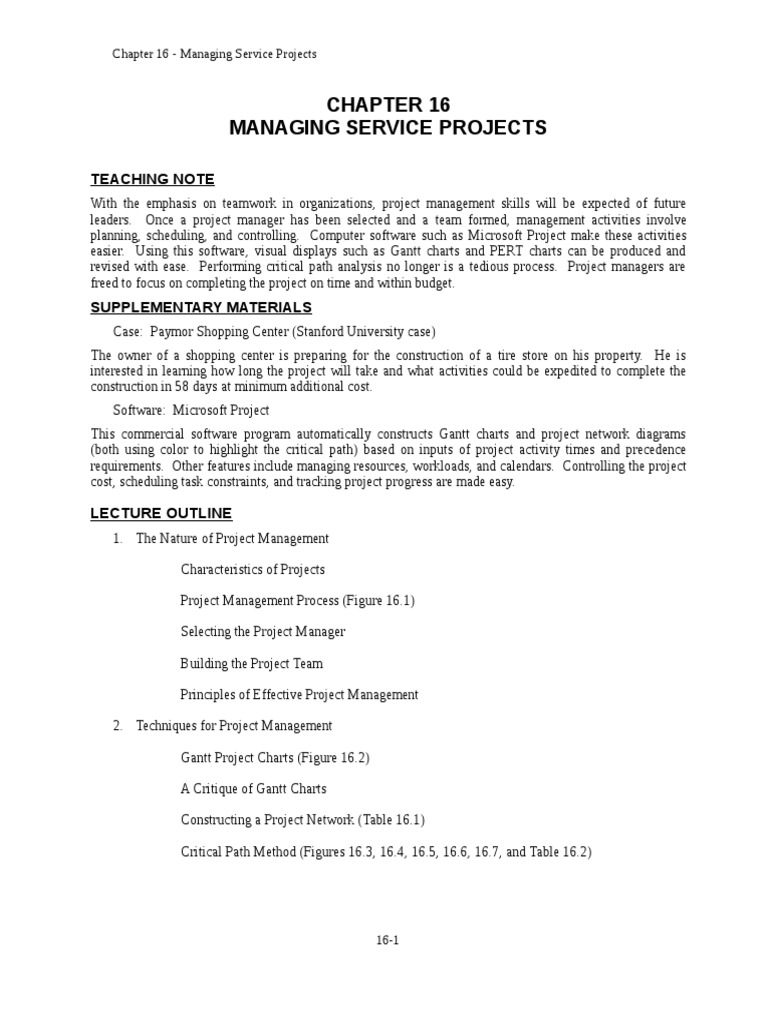 COURSEHERO - Managing Service Projects | PDF | Project Management