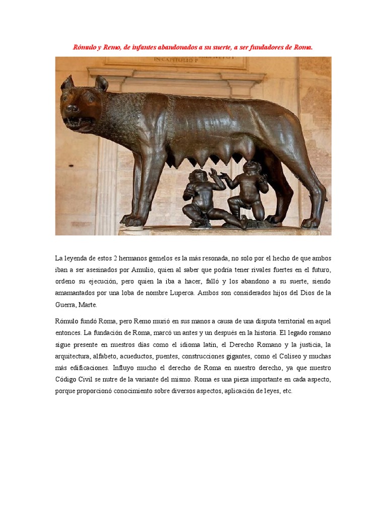 Rómulo y Remo | PDF | Clásicos