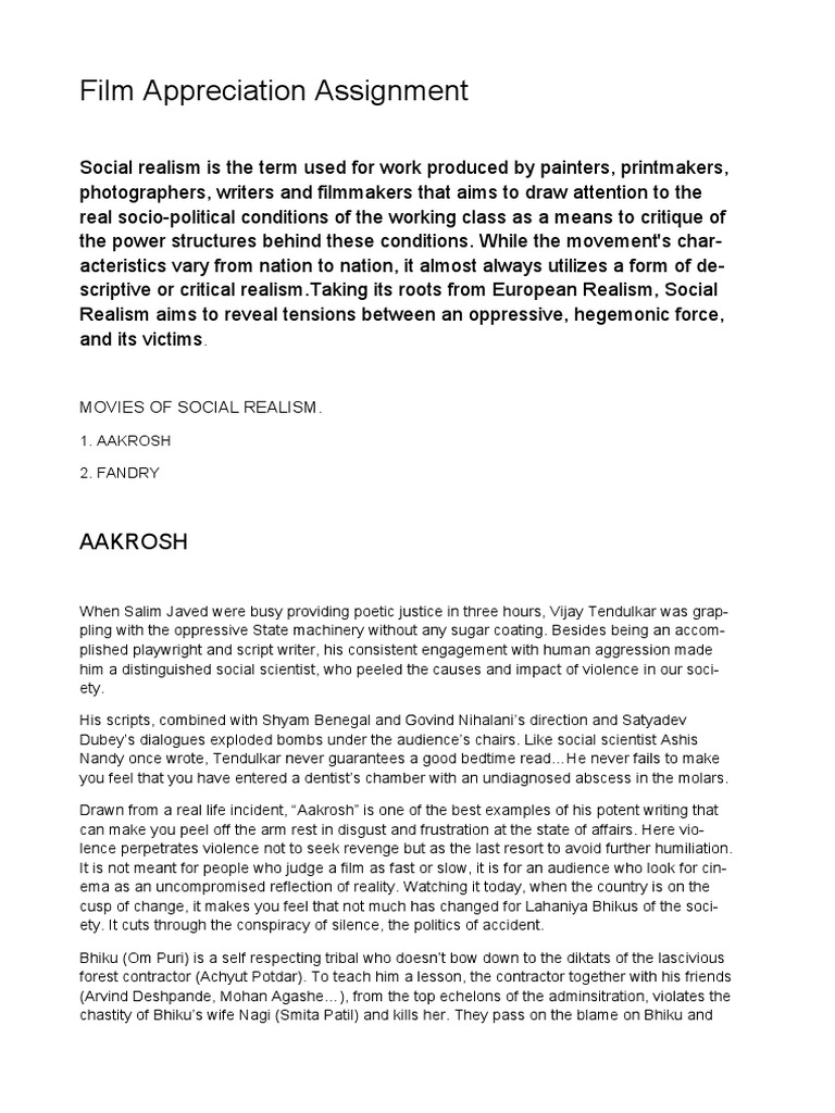 Film Appreciation Anubhav | PDF