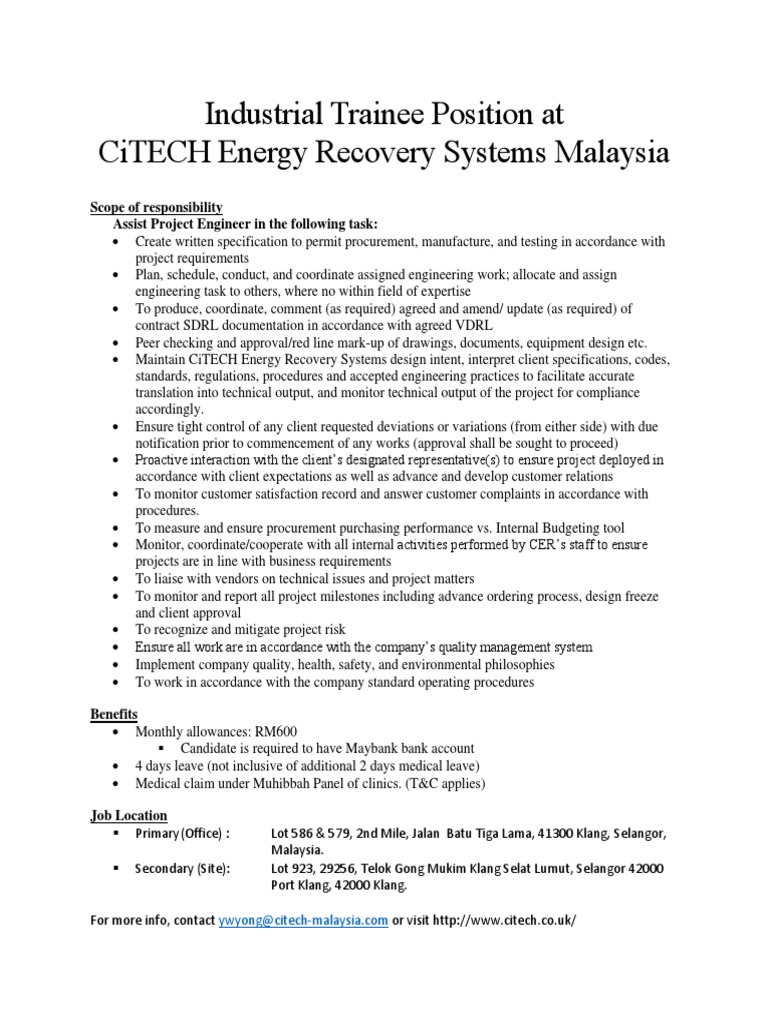 Intern Job Scope and Benefit | PDF | Specification (Technical Standard ...