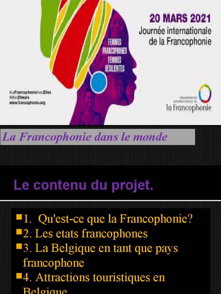 La Francophonie Dans Le Monde | PDF | France | Belgique