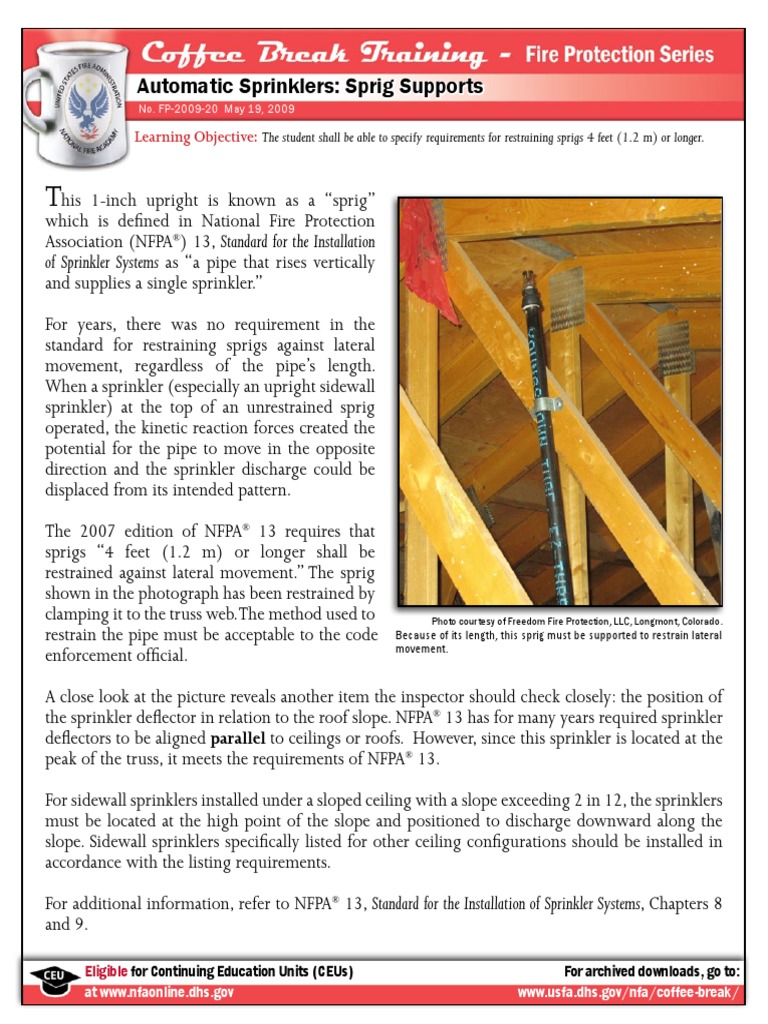 Sprig Supporting Sprinklers | PDF | Fire Sprinkler System | Civil ...