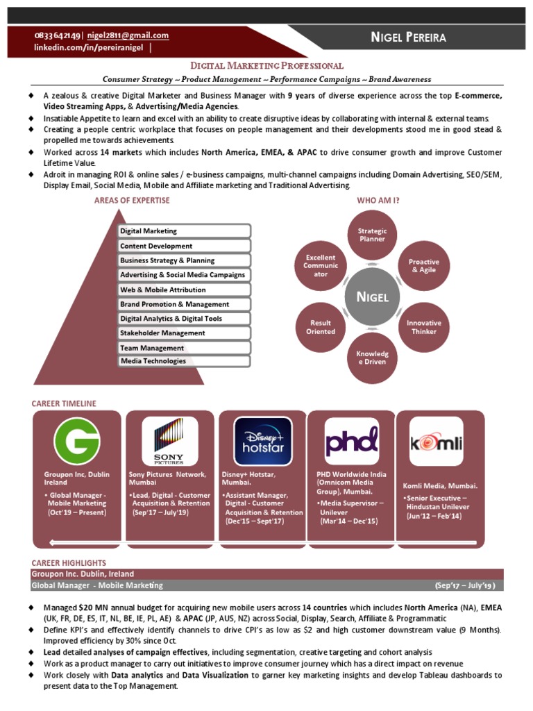 Nigel Pereira Resume - pdf-1 | PDF | Digital Marketing | Marketing