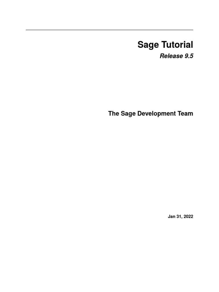 Sage Tutorial | PDF | Equations | Sine
