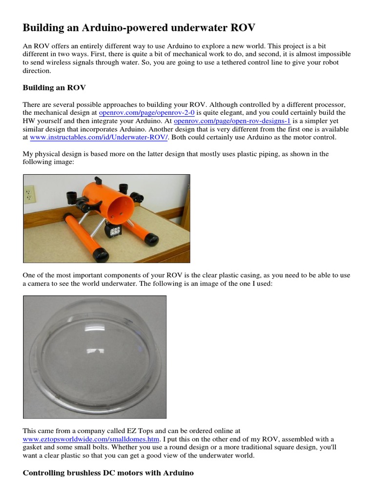 Building An Arduino ROV | PDF | World Wide Web | Internet & Web