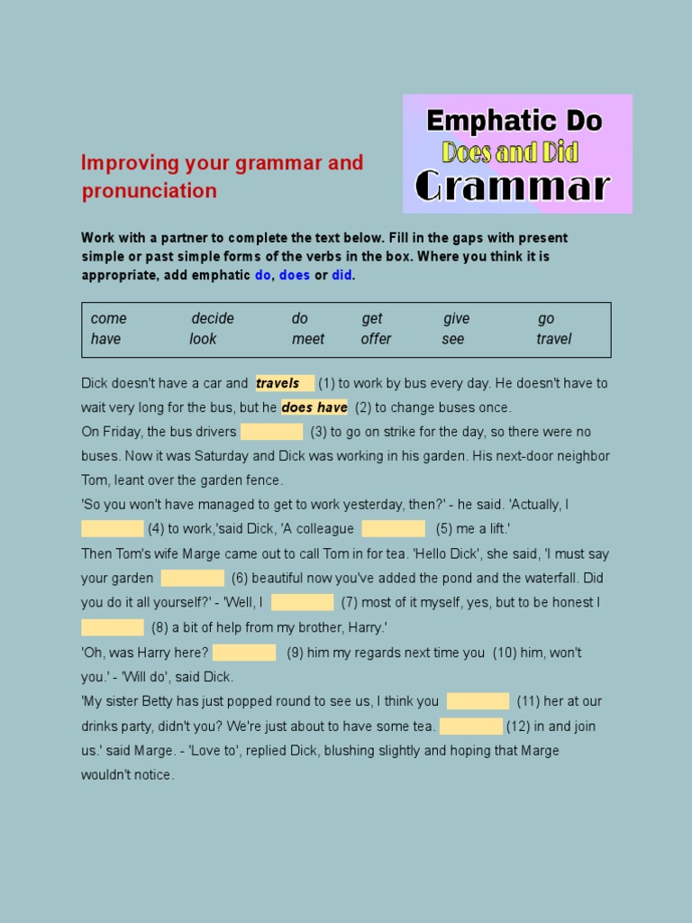 Emphatic DO and DID | PDF