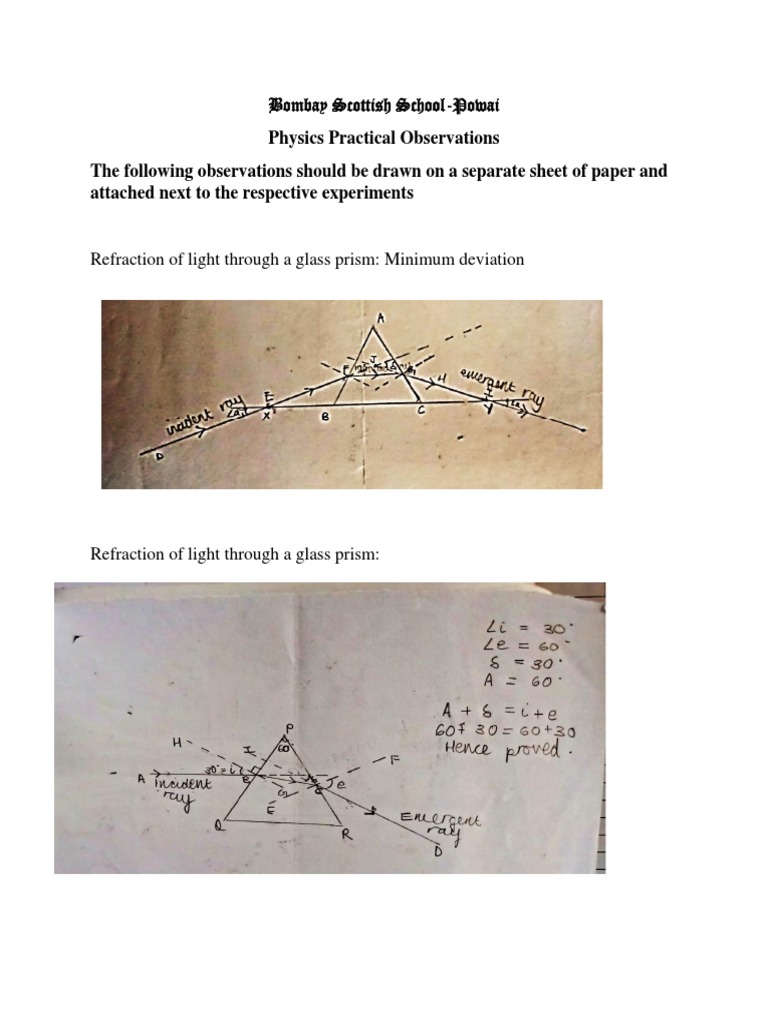 Physics Practical Observations | PDF | Science & Mathematics