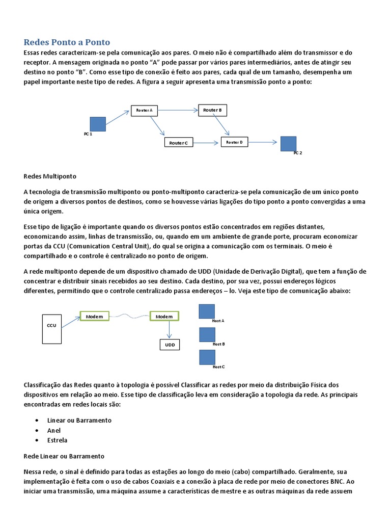 Redes Ponto A Ponto | PDF | Topologia de rede | Rede de computadores