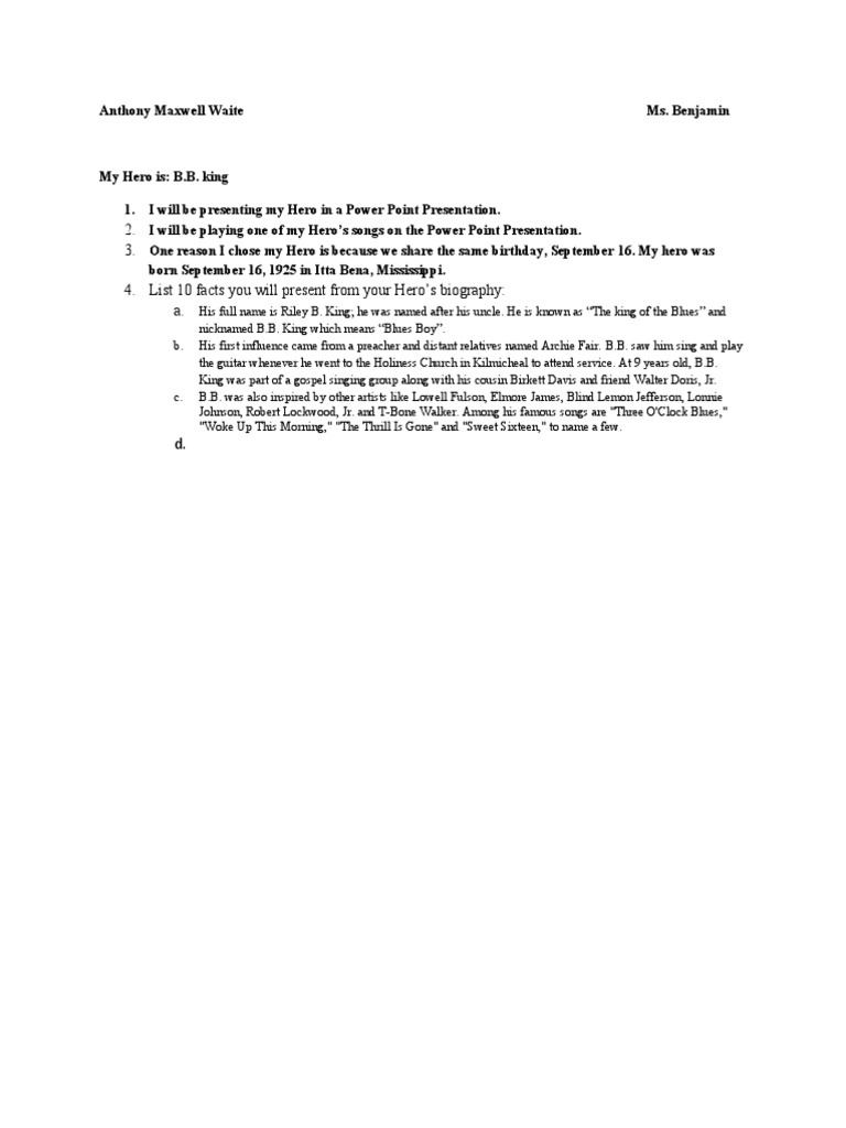 B.B. King: The King of the Blues | PDF | History | Religion & Spirituality