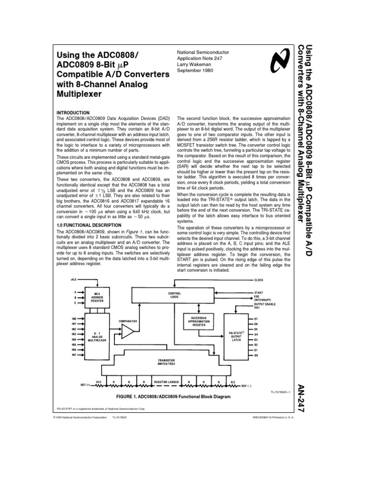 Using The ADC0808/ ADC0809 8-Bit MP Compatible A/D Converters With 8 ...