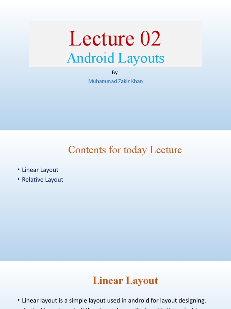 2a3204 - Lecture 02 | PDF | Weight | Android (Operating System)