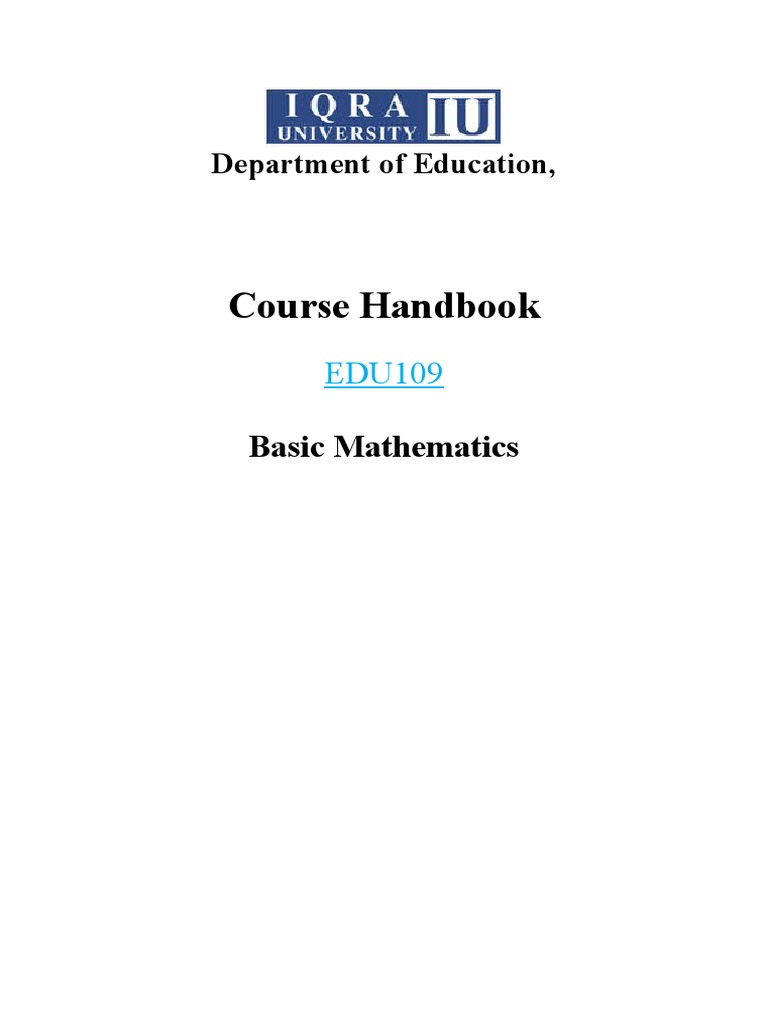 Course Handbook BM | PDF | Mathematics | Numbers
