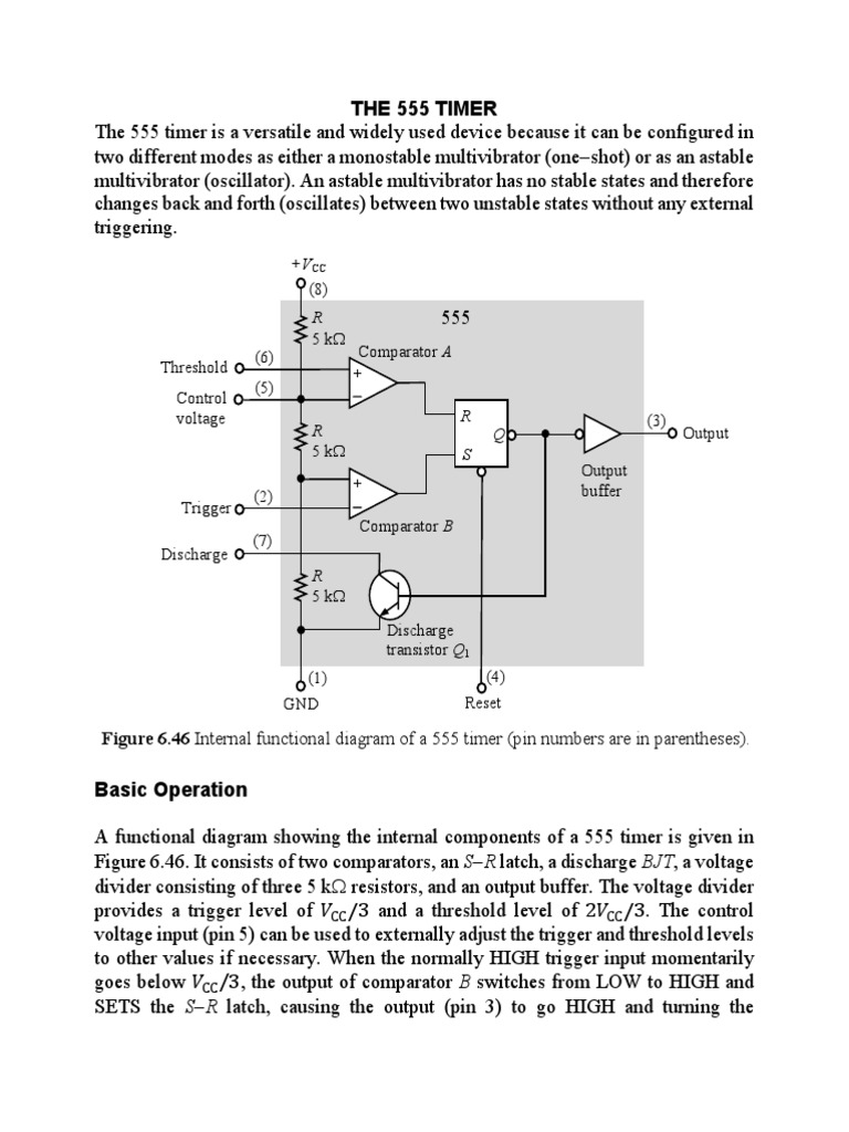 The 555 Timer: Figure 6.46 Internal Functional Diagram of A 555 Timer ...