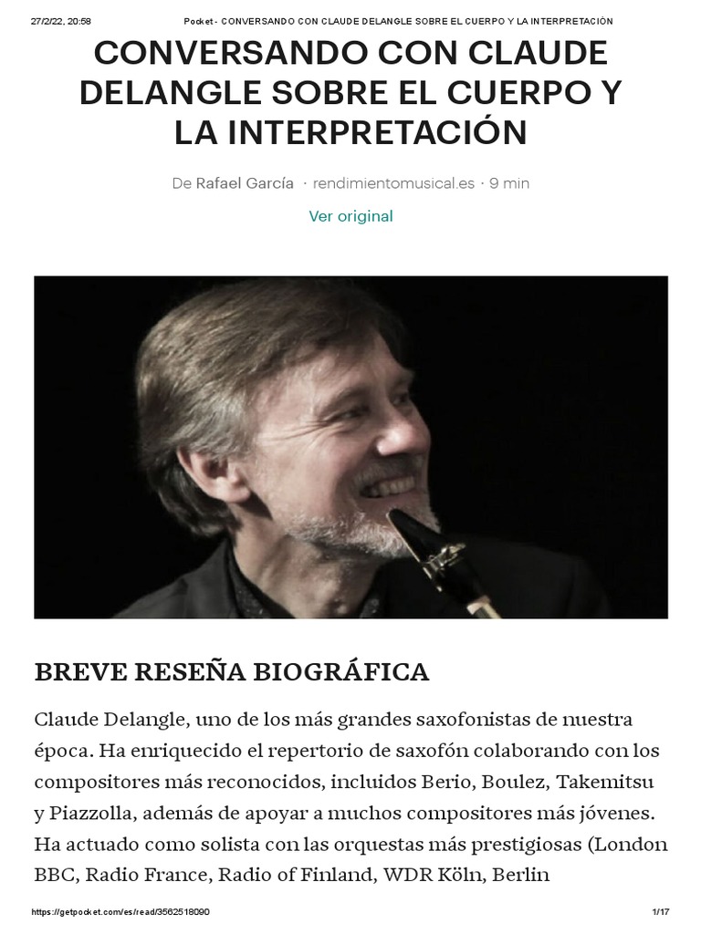 Conversando Con Claude Delangle Sobre El Cuerpo y La Interpretación ...