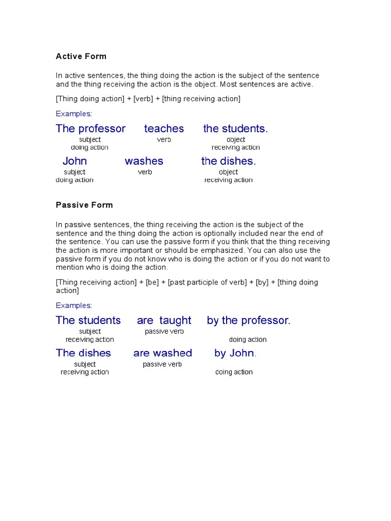 Active Form | PDF | Perfect (Grammar) | Verb