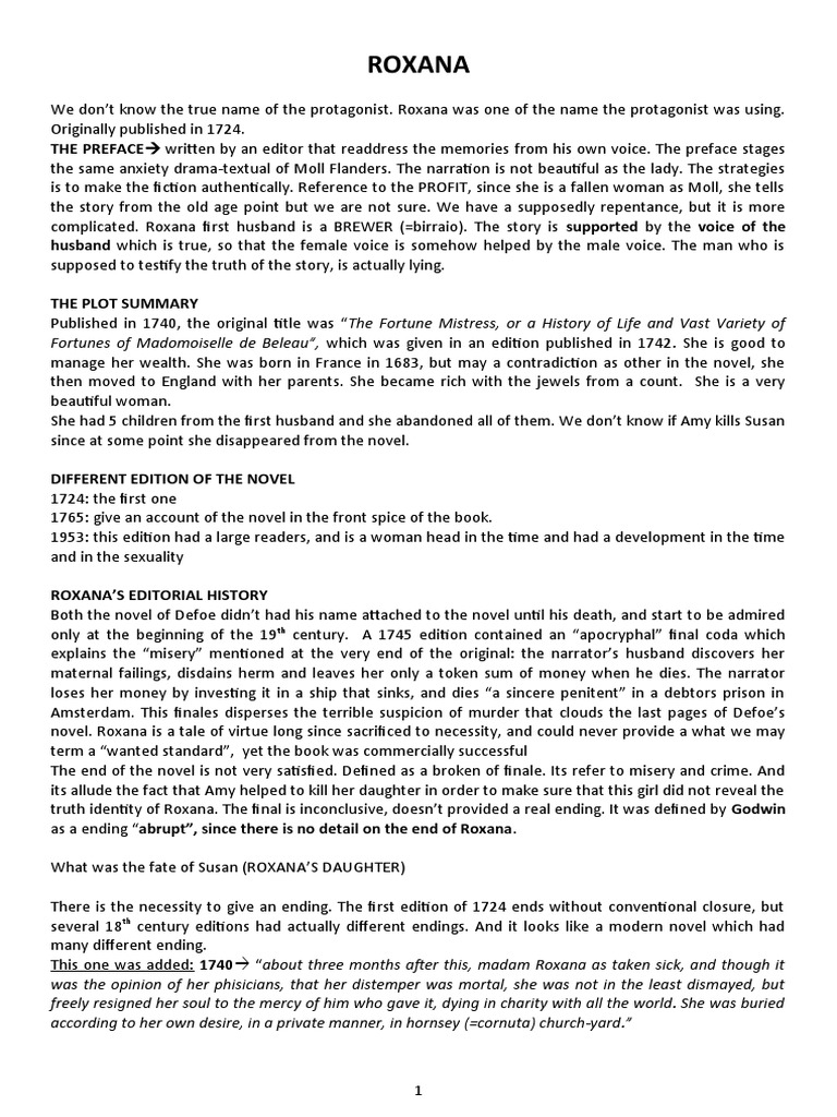 Roxana | PDF | Classics