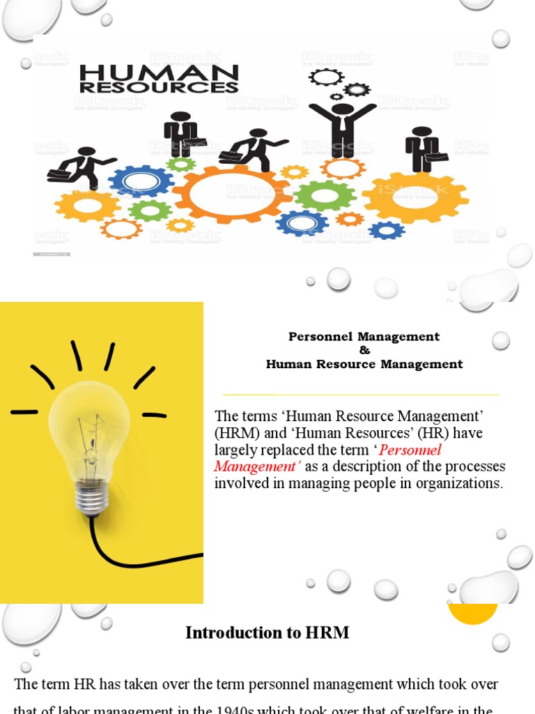 Introduction To Human Resource Management | PDF | Human Resource ...