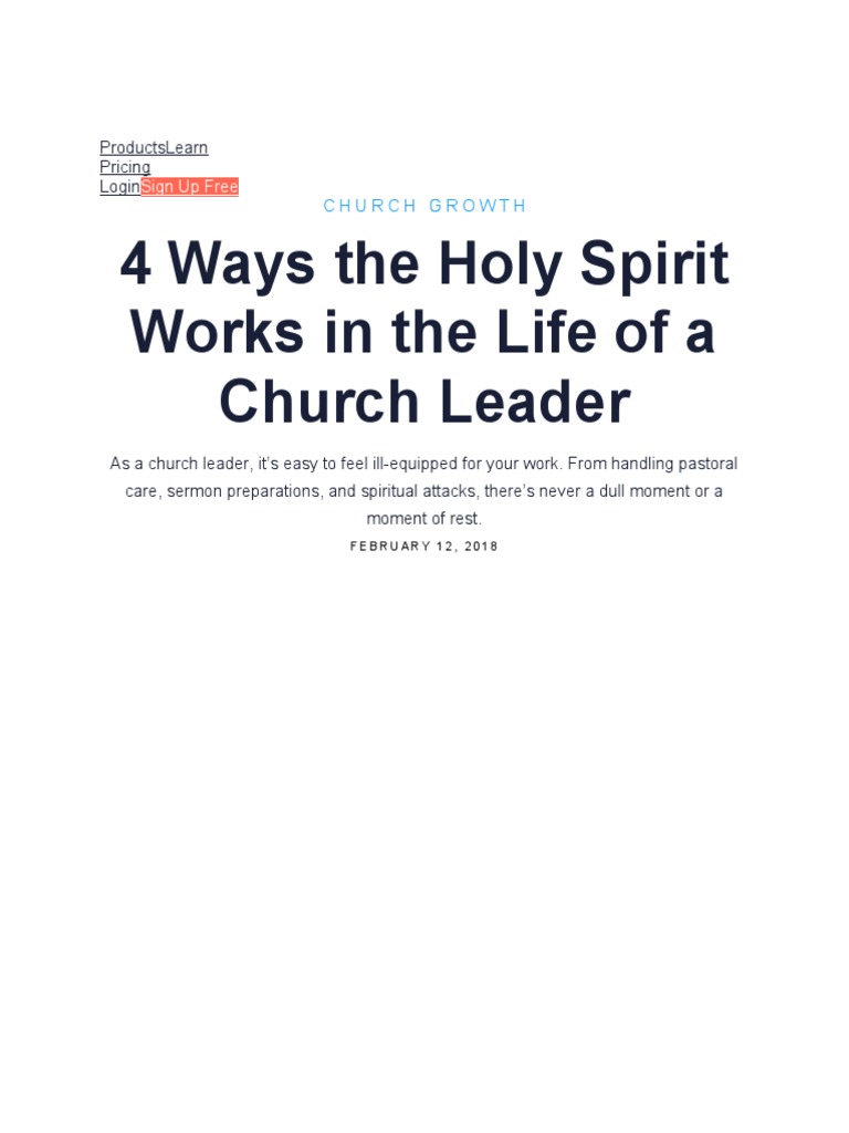 Church Workers Sunday | PDF | Acts Of The Apostles | Holy Spirit