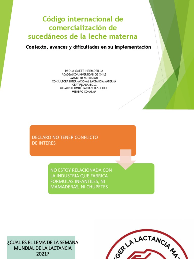 Resumen Codigo Internacional Comercializacion de Sucedaneos de La Leche ...