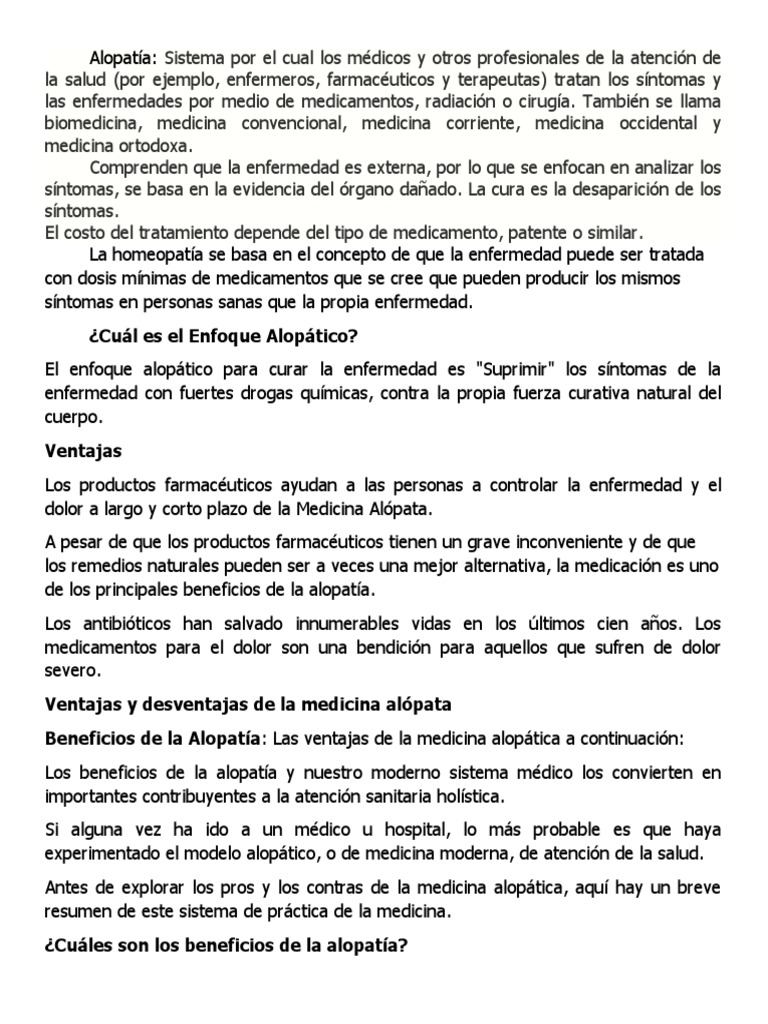 Alopatía | PDF | Medicina | Medicamentos con receta