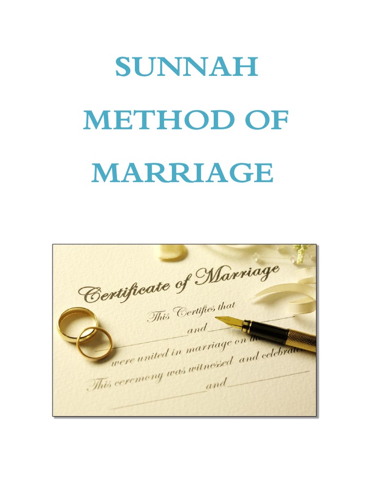 Sunnah Method of Marriage | PDF | Marriage | Chastity