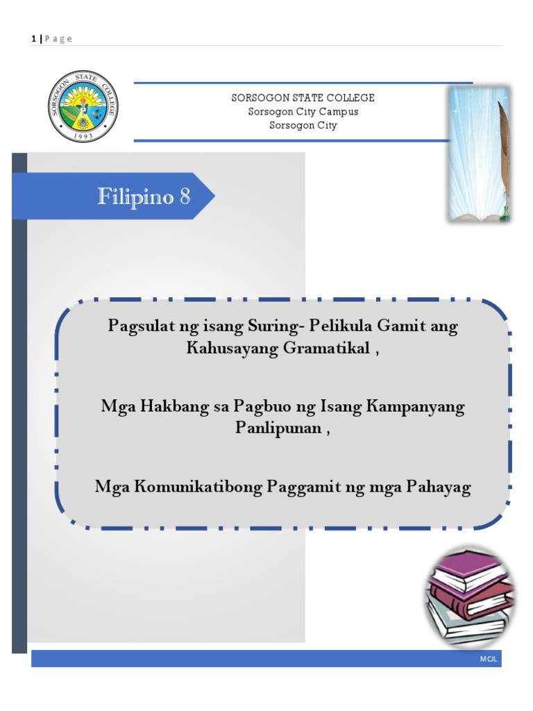 Pagsulat NG Isang Suring - Pelikula Gamit Ang Kahusayang Gramatikal ...