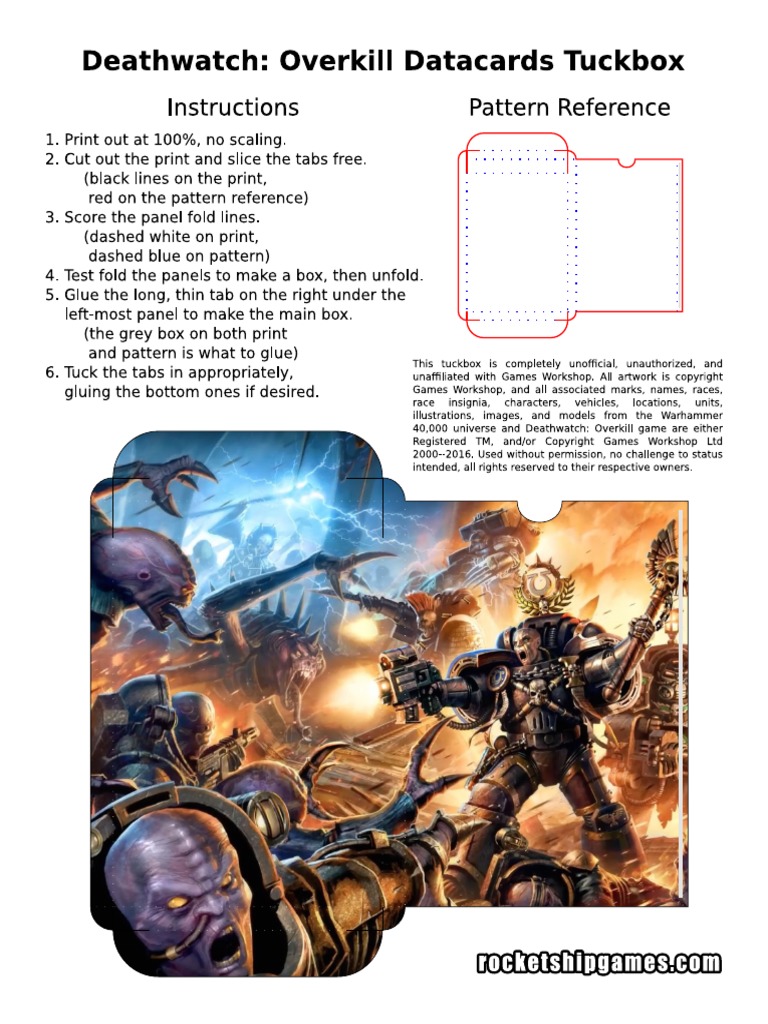 Deathwatch Overkill Datacards Tuckbox | PDF
