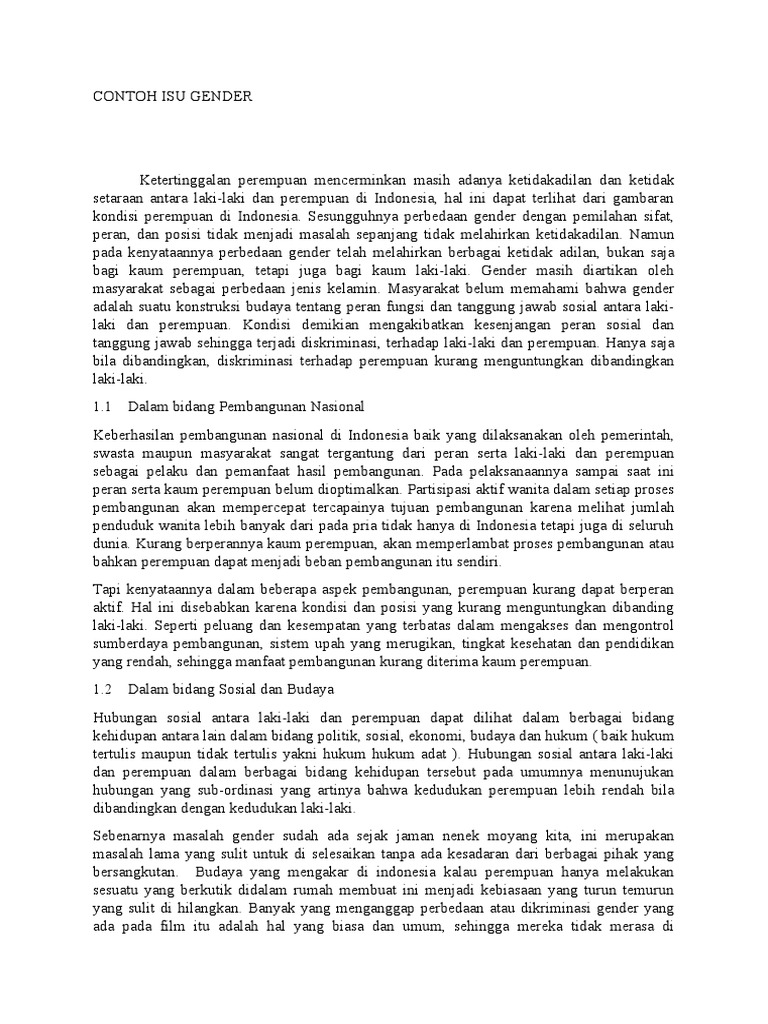 Contoh Isu Gender | PDF