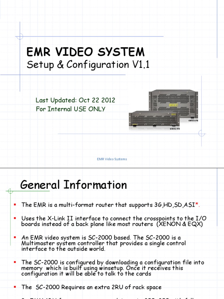 Emr Video System V1.1 | PDF | Computer Network | Gateway ...