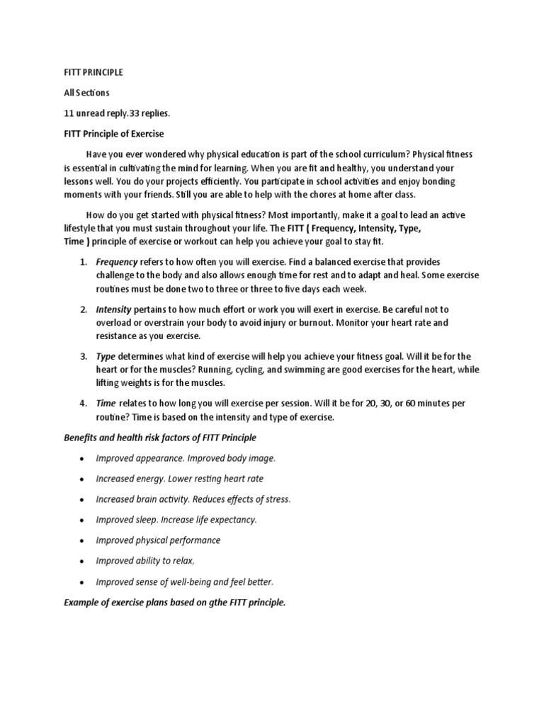 Fitt Principle | PDF | Physical Fitness | Flexibility (Anatomy)
