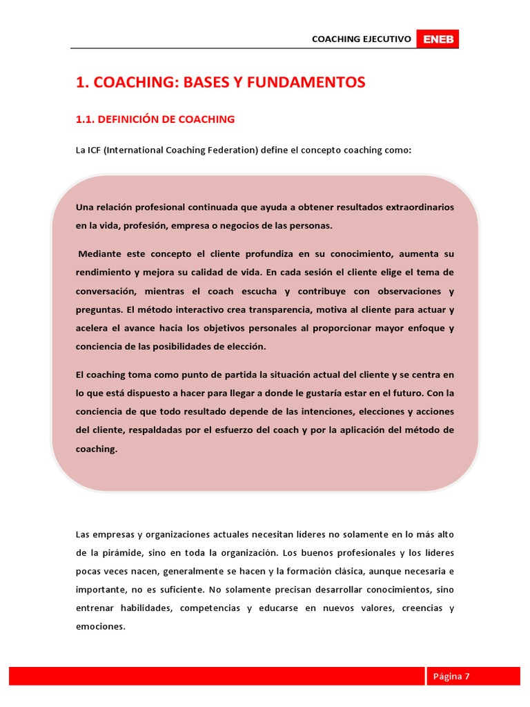 Fundamentos del Coaching Ejecutivo | PDF | Aprendizaje | Comportamiento