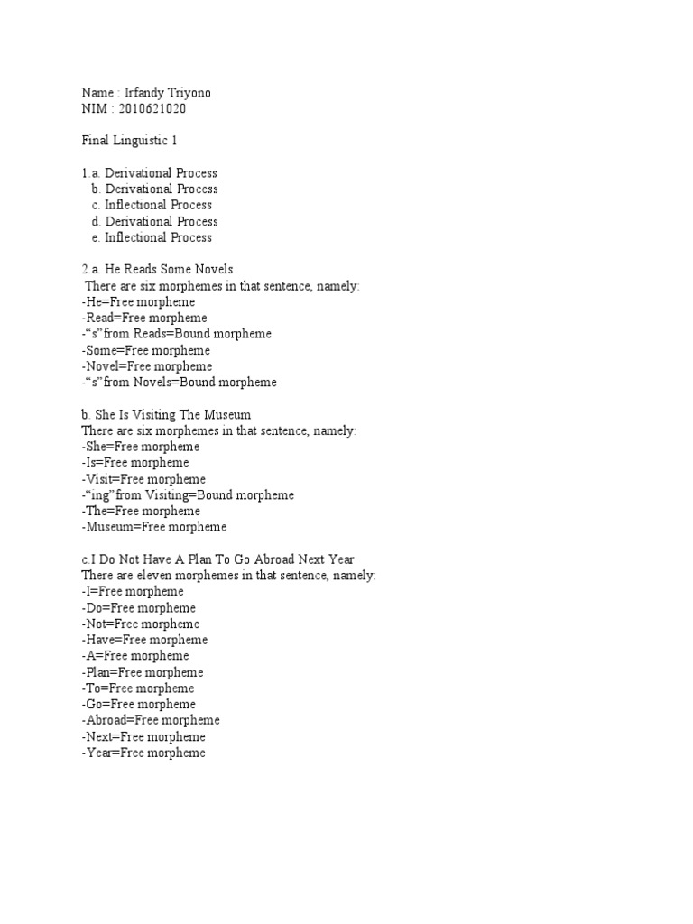 Final Linguistic 1 Irfandy Triyono | PDF | Language Arts & Discipline