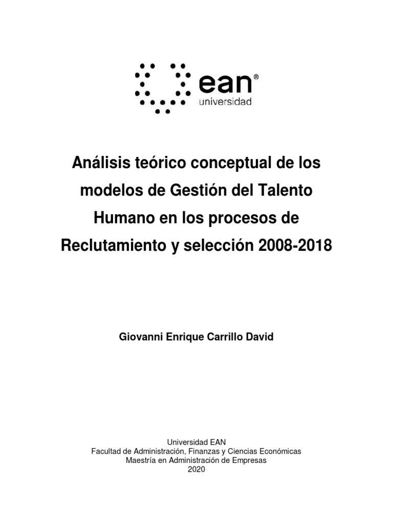 Carrillo Giovanni 2020 | PDF | Gestión de recursos humanos | Gestión ...