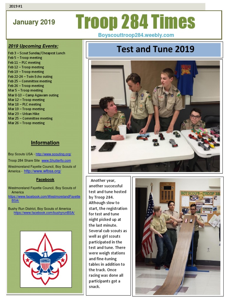 January 2019 Boy Scout Newsletter | PDF | Boy Scouts Of America | Scouting