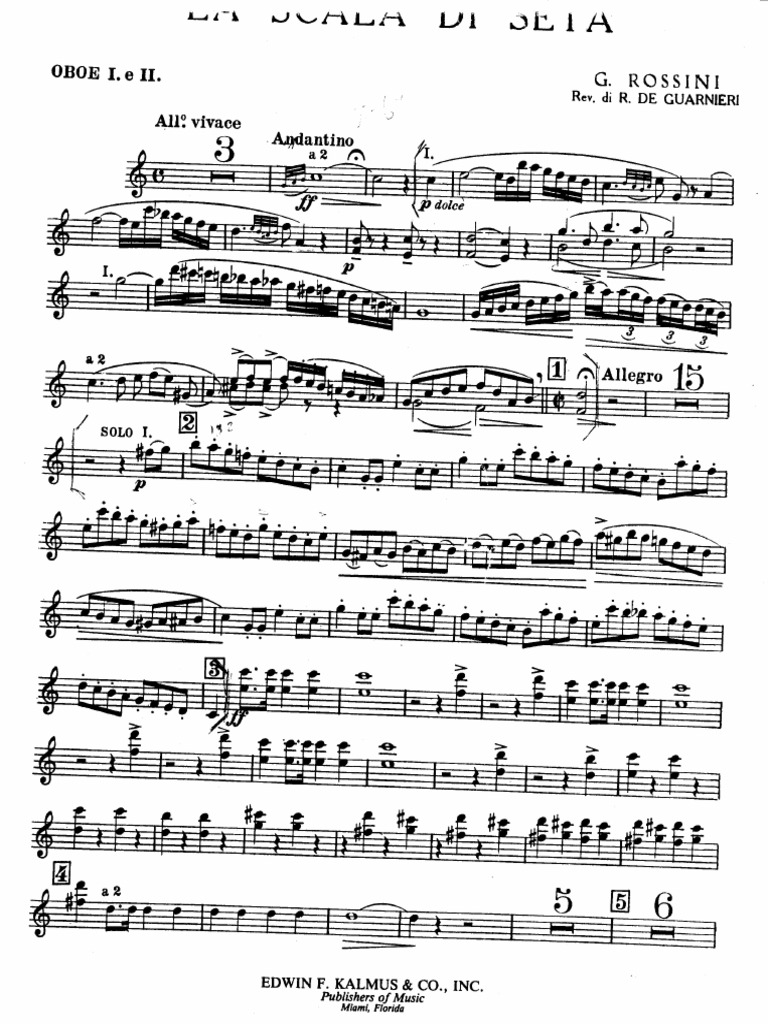 Rossini - La Scala Di Seta (Oboe) | PDF