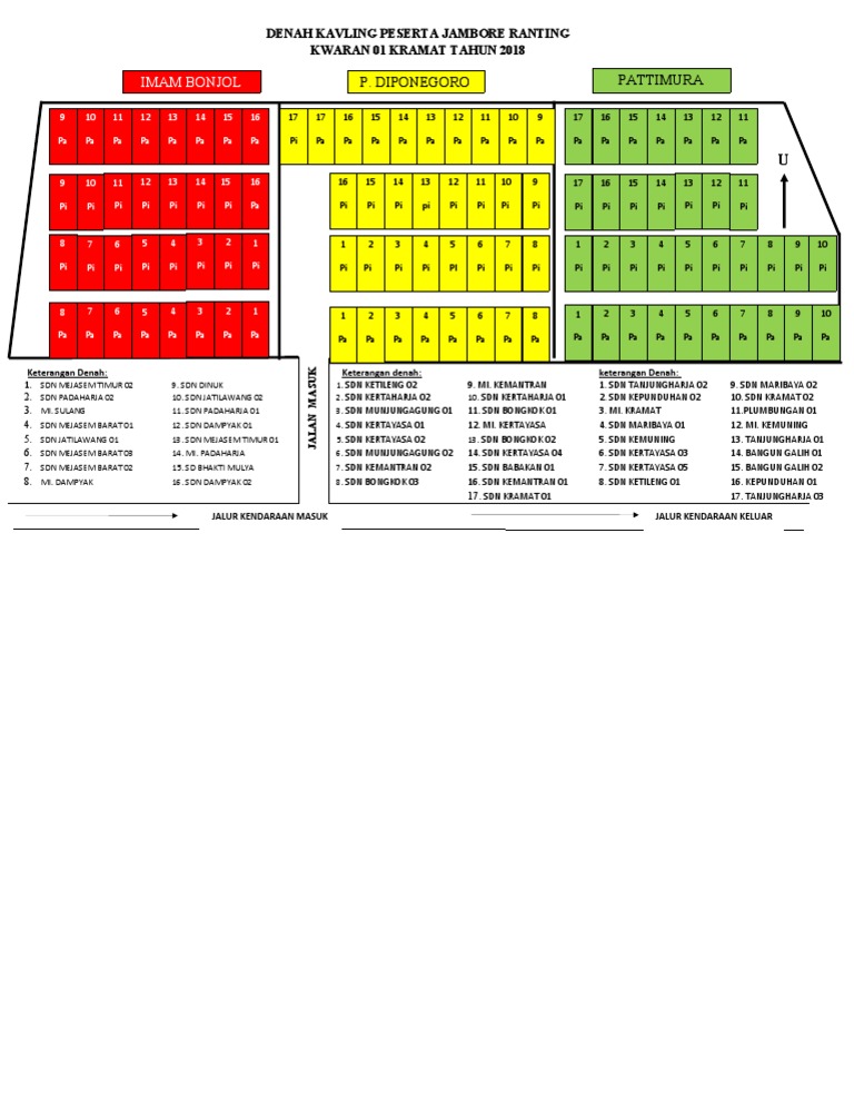 Denah Kavling Peserta Jambore Ranting | PDF