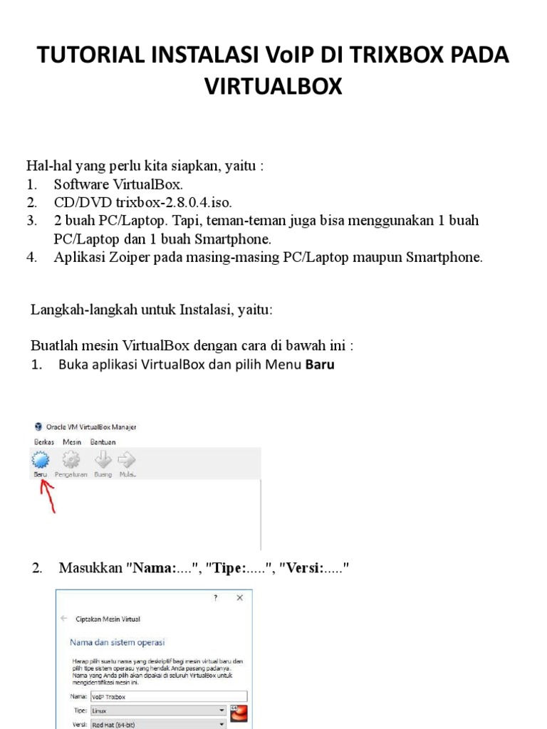 TUTORIAL INSTALASI VoIP DI TRIXBOX PADA VIRTUALBOX | PDF