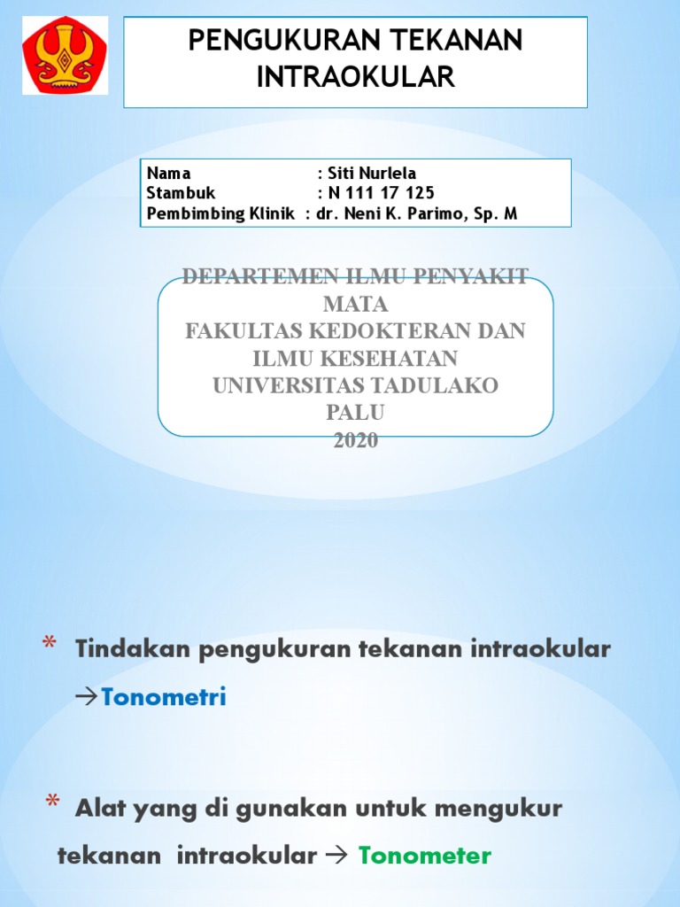 Pengukuran Tekanan Intraokular | PDF