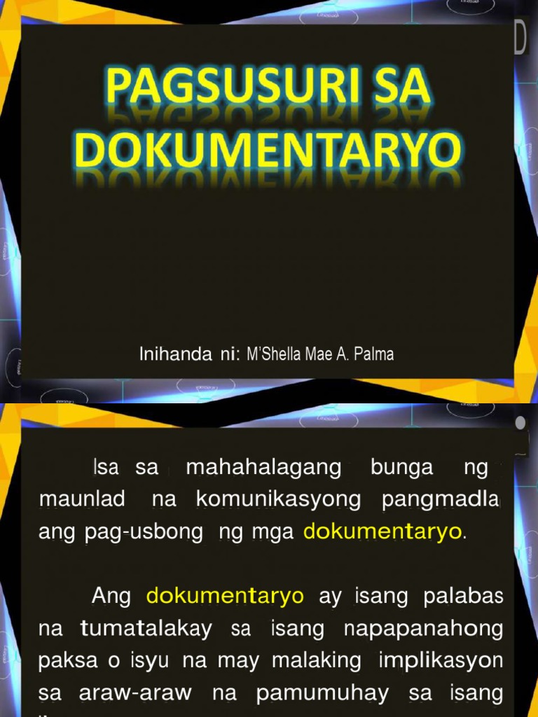 Pagsusuri NG Dokumentaryo | PDF